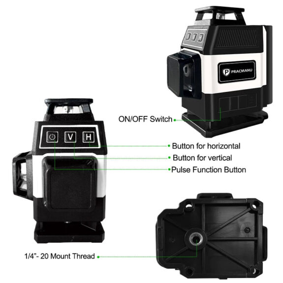 Pracmanu Mini 4D Laser Level – 16 Lines, Green Beam – Pracmanu Official ...